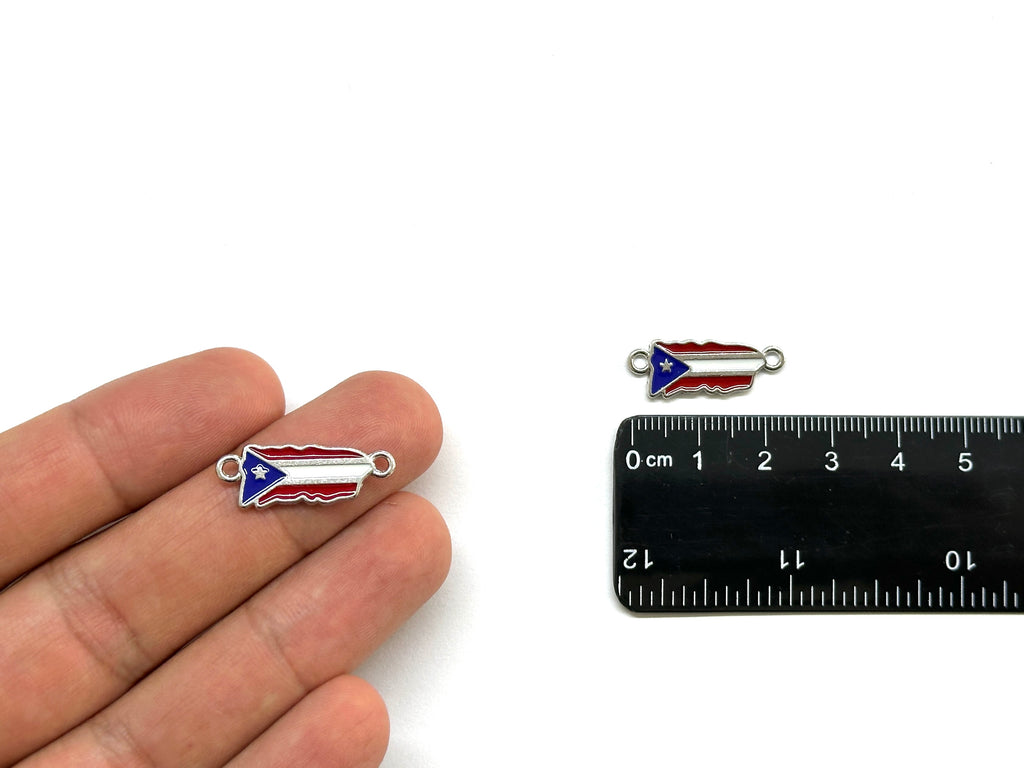 Mapa y Bandera de Puerto Rico, Alloy, Conector – Deer Beads Store