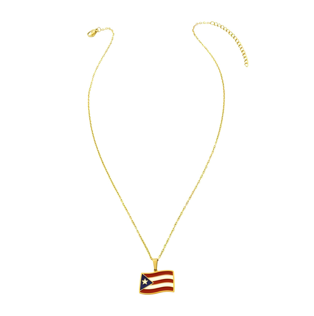 Bandera de Puerto Rico, Stainless Steel, Enchapado 18k, Charm/Pendant ...