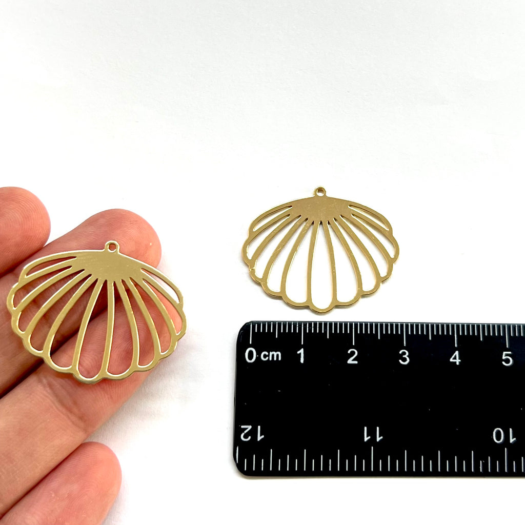 Concha, Almeja, Brass, Enchapado 18k, Charm y Pendant – Deer Beads Store